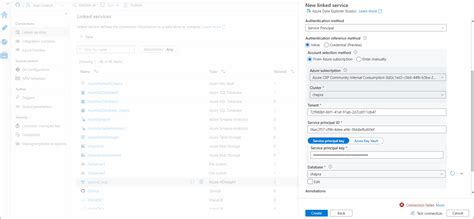 Unable To Create Azure Data Explorer Linked Service In Azure Data