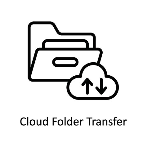 Cloud Folder Transfer Vector Outline Icon Design Illustration Network