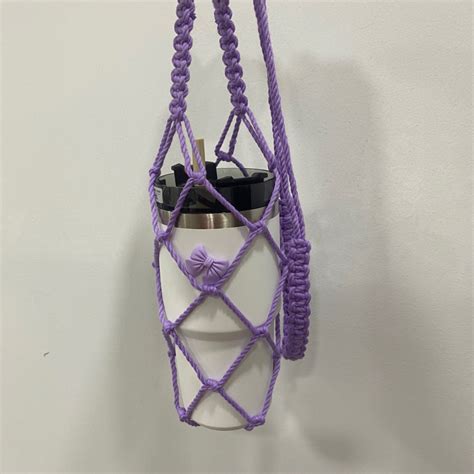Túi đựng Bình Nước Bình Giữ Nhiệt đeo Chéo Sợi Len Macrame Chen