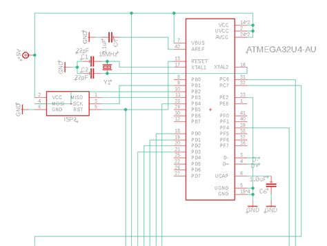 custom 32u4 pcb program s fine does not start hardware development