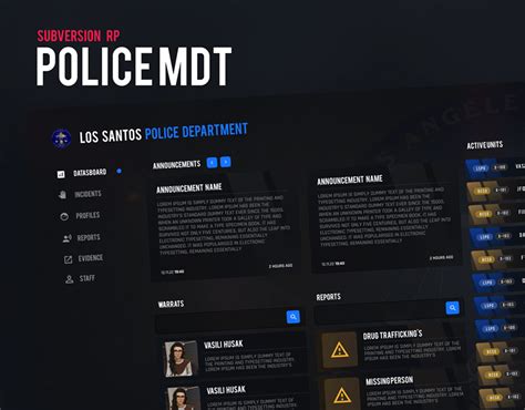 Subversion RP Police MDT FiveM Behance