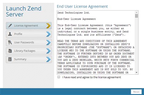 Launching Zend Server
