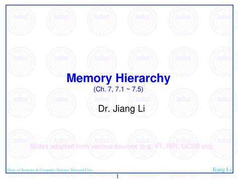 Memory Hierarchy For Exam Lecture Slides Sycs 201 Docsity