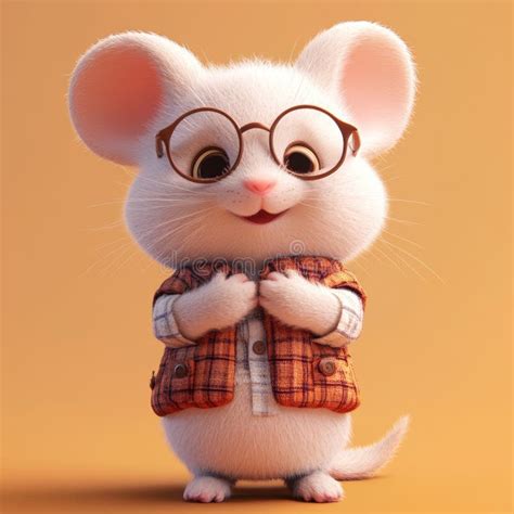 Animation Of A Cartoon Mouse Wearing Glasses In An Ai Style Stock Image