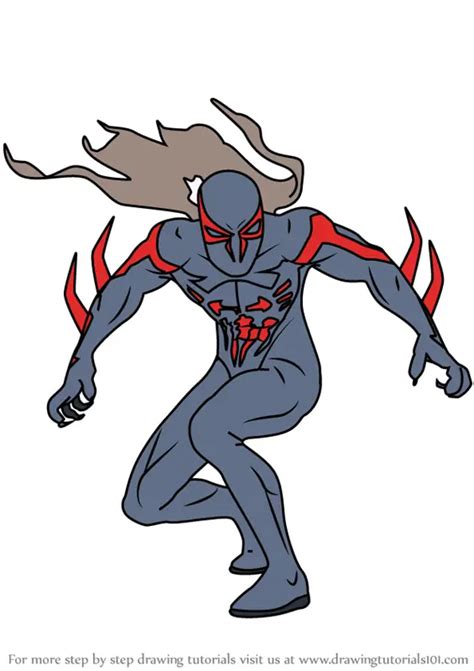 How To Draw Spider Man 2099 Marvel Comics Step By Step