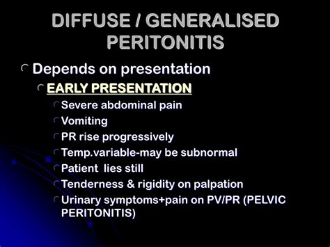 PPT PERITONITIS TYPES AND MANAGEMENT PowerPoint Presentation Free Download ID