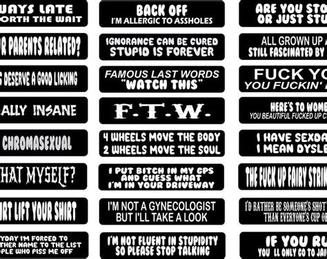 Motorcycle Helmet Stickers 24 Pack Funny Rude Helmet Stickers Pack 6