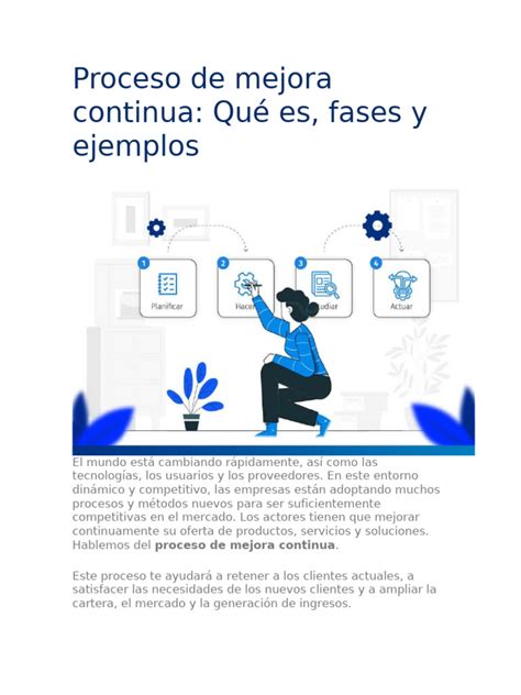 Mejora Continua Proceso Y Ejemplos Pdf Calidad Comercial Lean