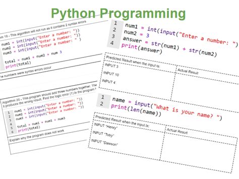 Python Programming Work Booklets Teaching Resources