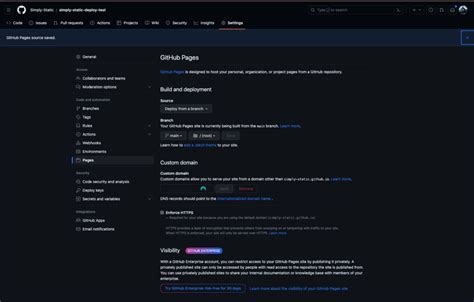 deploy to github pages simply static documentation