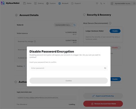 Password Encrypted Accounts Mynearwallet