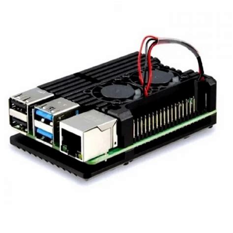 Aluminium Aluminum Heat Sink Case With Double Fans For Raspberry Pi 4b Black At Rs 700 Piece