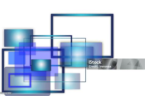 흰색 배경의 추상적인 파란색 음영 사각형 모양입니다 미래 지향적 인 기술 현대 배너 디자인 0명에 대한 스톡 벡터 아트 및 기타