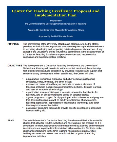Implementation Proposal Examples To Download