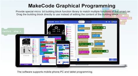 Microbit Car Kit Support Makecode Programming App Ir Control Yahboom