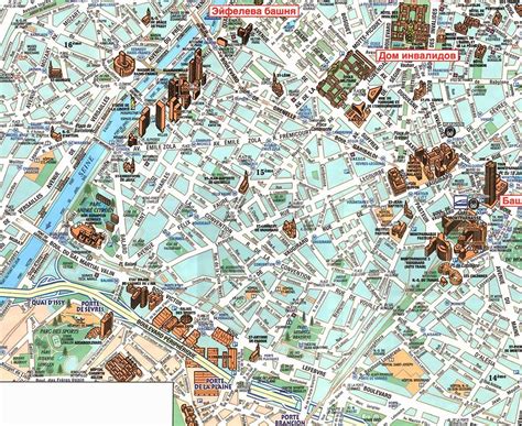 Карта парижа с достопримечательностями на русском
