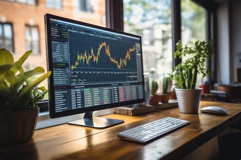 Premium Photo Monitor Screen Graphs On It