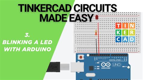 Blinking An Led With Arduino In Tinkercad Tinkercad Circuit Tutorials Youtube