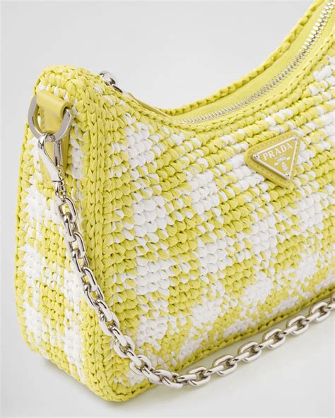 프라다 리에디션 크로셰 미니백 유자 노랑 Prada