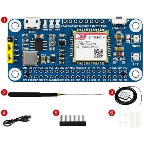 nb iot cat m emtc gnss hat for raspberry pi based on sim7080g supports