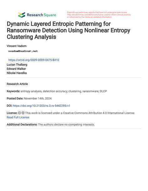 Pdf Dynamic Layered Entropic Patterning For Ransomware Detection