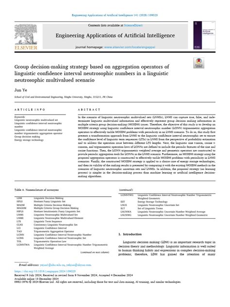 Group Decision Making Strategy Based On Aggregation Op 2025 Engineering