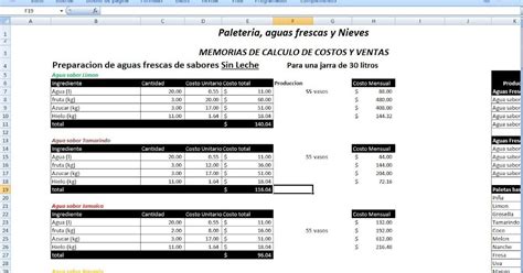 Paleteria Aguas Frescas Y Nieves ~ Corridas Financieras Proyectos Productivos
