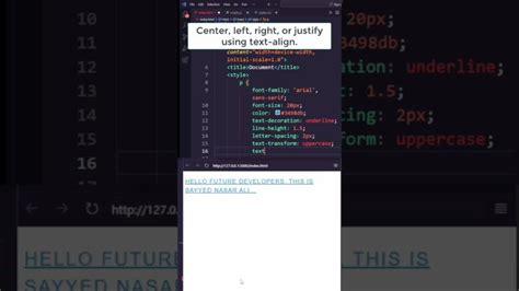 Sayyed Nasar Ali On Linkedin Styling Text With Css Shorts