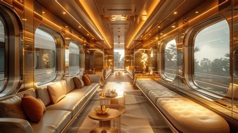 Luxury Train Interior Design Premium Ai Generated Image
