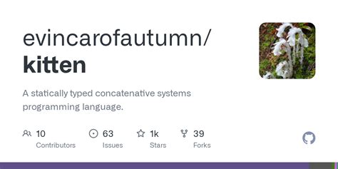 GitHub Evincarofautumn Kitten A Statically Typed Concatenative