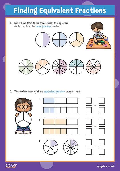 Finding Equivalent Fractions Year 3 Cgp Plus Worksheets Library