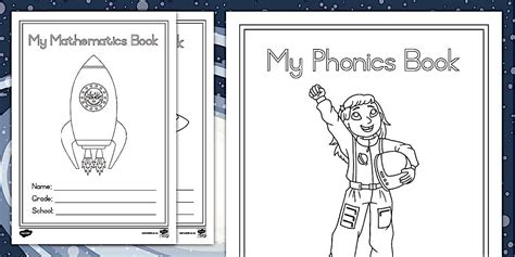 Grade 1 Space Themed Editable Book Covers Teacher Made