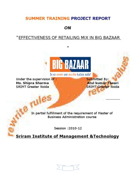 Atul Project Pdf Retail Distribution Business