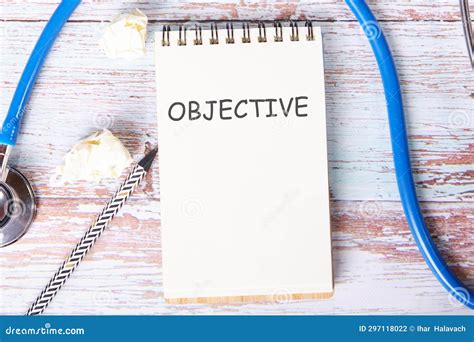Objective The Text Is Written On A Notebook That Lies On Old Vintage