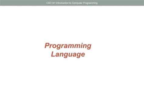 Computer Programming Lecture 1 Ppt Programming Languages Computing