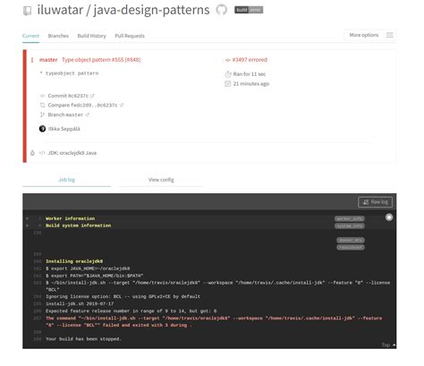 Ci Build Is Failing · Issue 903 · Iluwatarjava Design Patterns · Github