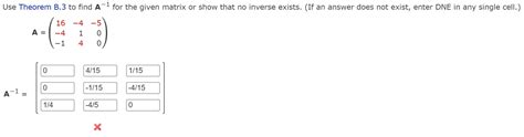 solved 1 use theorem b 3 to find a 1 for the given matrix