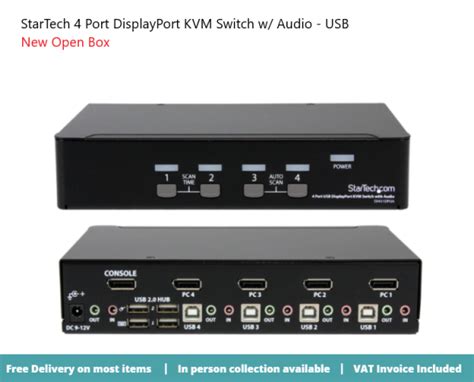 StarTech 4 Port DisplayPort KVM Switch W Audio USB Silicon Alley