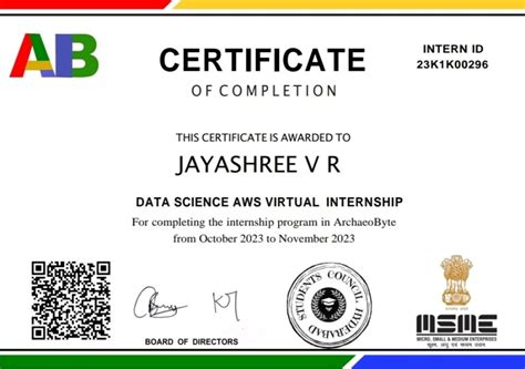 Jayashree V R On Linkedin Datascience Internshipcompletion Careermilestone Archaeobyte
