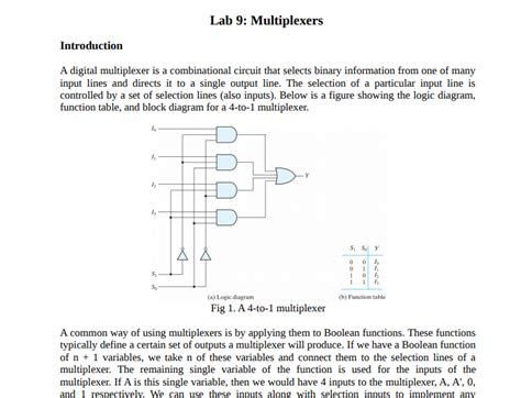 Solved Lab 9 Multiplexers Introduction A Digital