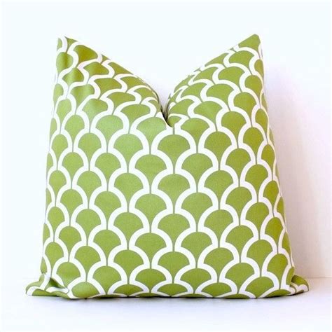 Chartreuse Green Geometric Designer Pillow Cover 18 White Modern Accent