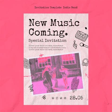 Free Psd Invitation Template For Indie Band Concert