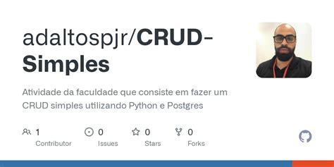 GitHub Adaltospjr CRUD Simples Atividade Da Faculdade Que Consiste Em Fazer Um CRUD Simples