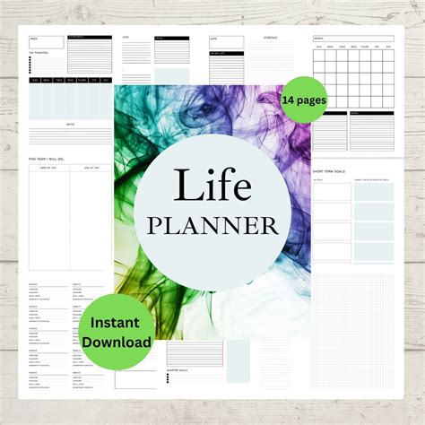 Life Planner Digital Download Printable Life Planner Instant Download Digital Pdf Planner