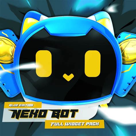 Neko Bot Widget Blue High Tech Stream Widget Twitch Alerts Vtuber Twitch Alert Streaming