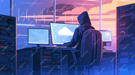 Hacker In Black Hoodie Concept For Cybersecurity Activity Premium Ai