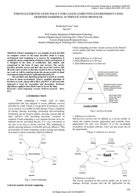 Pdf Strong Authentication Policy For Cloud Computing Environment