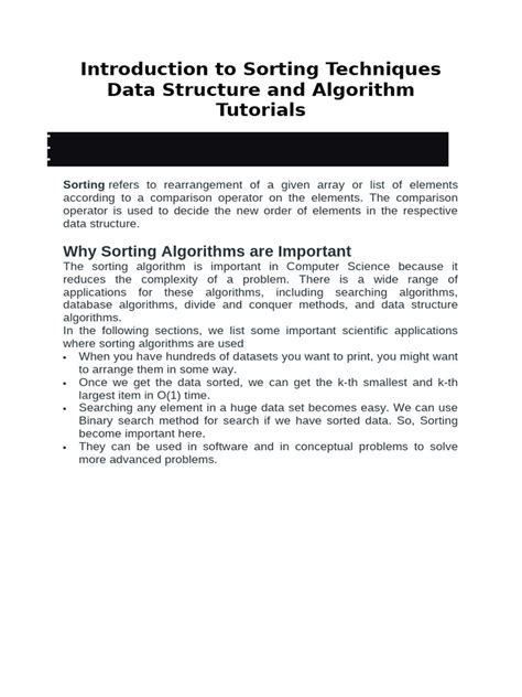 2 Introduction To Sorting Techniques Pdf Computer Programming Algorithms And Data Structures
