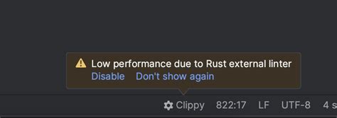 New Ui Unreadable Message About Low Performance Due To External Linter · Issue 9706
