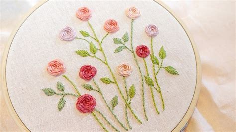 프랑스 자수 Eng Sub 장미자수 Rose Embroidery스파이더웹로즈 스티치 Spider Web Rose Stitchfree Pattern Youtube